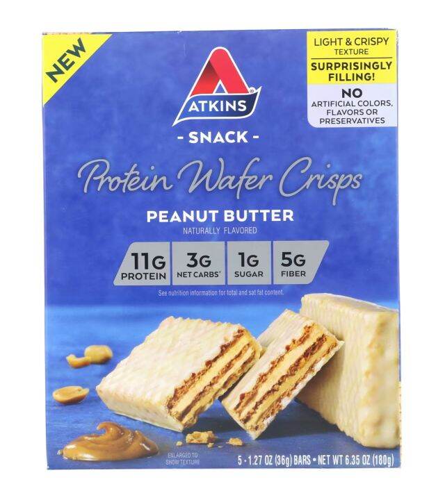 [PRE-ORDER] ATKINS PROTEIN WAFER CRISPS PEANUT BUTTER 5 BARS 36G EACH ...