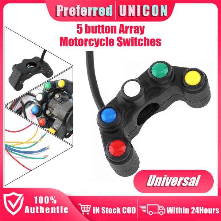 Universal Switch 5 Button Array for Motorcycle 5A 12V Modified ...