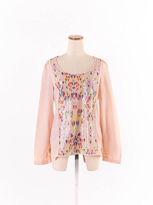 Lily เสื้อแขนยาว แต่งปักเลื่อมมีซับใน ป้ายแบรนด์ระบุไซส์ EUR เนื้อผ้า ...