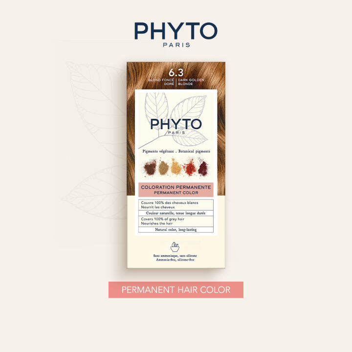 Phyto Phytocolor Hair Color Kit 6.3 - Dark Golden Blonde for Long ...