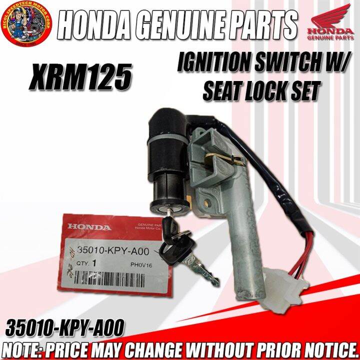 XRM 125 IGNITION SWITCH WITH SEAT LOCK SET (HPI) (Genuine: 35010-KPY ...