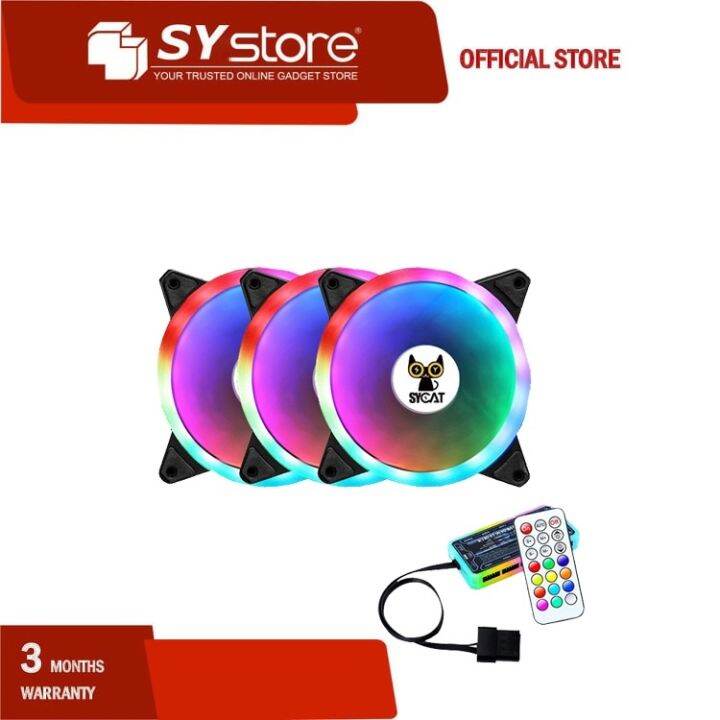SYCAT S11 6 PIN CPU FAN GAMING RGB 120mm With 3 in 1 Kit Controller ...