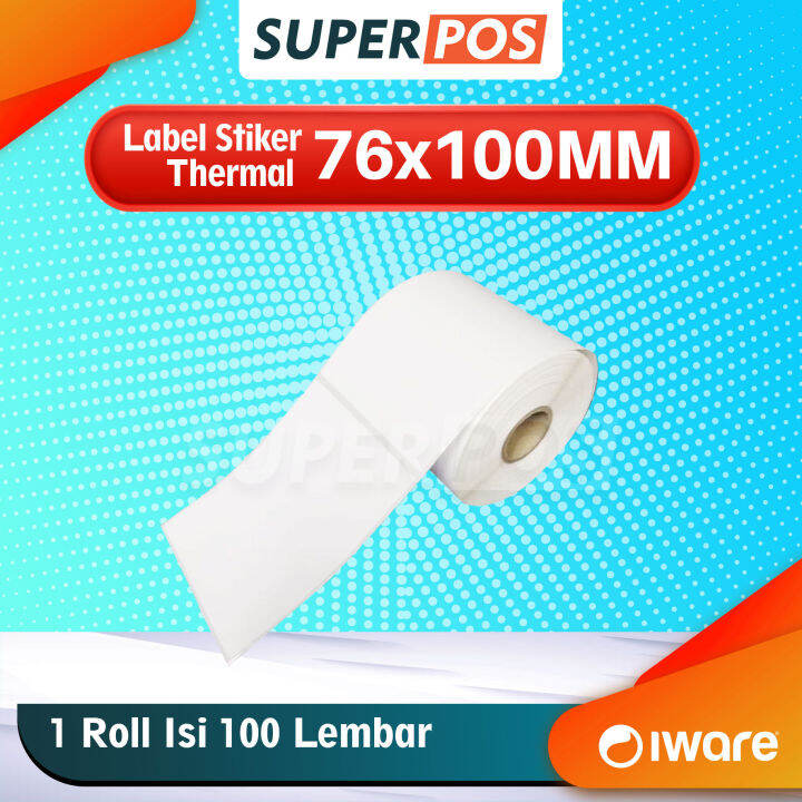 Kertas Label Stiker Thermal Barcode 78x100 Isi 100 Lembar | Lazada ...