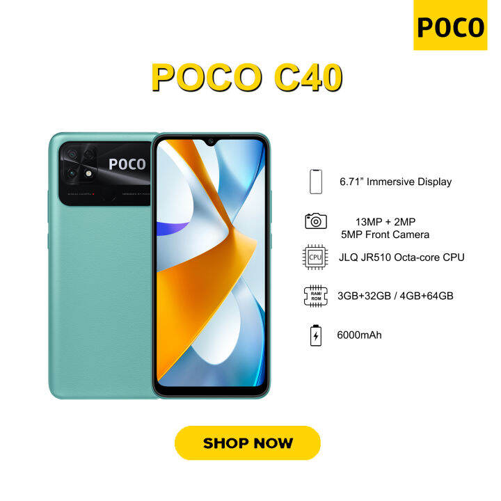 Poco C40 3+32 / 4+64 | Immersive 6.71" display 6000mAh (typ) battery ...