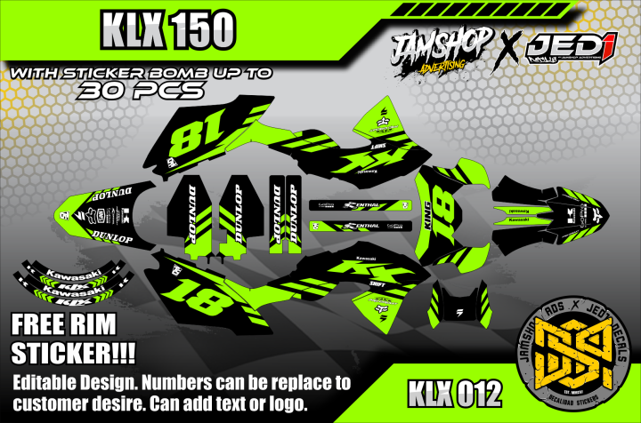 Kawasaki KLX 150L Full Decals w/ FREE Rim Sticker | Lazada PH