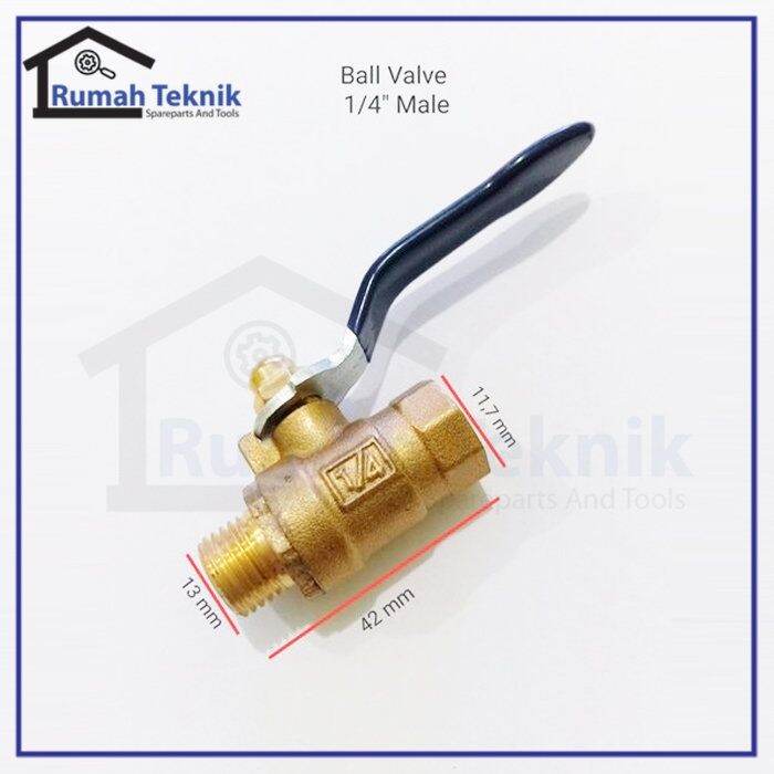 Ball Valve Kran Keran 1/4 Inch Male Kompresor Angin | Lazada Indonesia