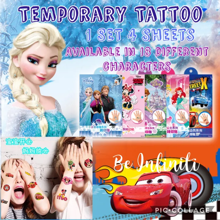 4in1 Disney Temporary Tattoo pack Assorted Temporary Tattoos | Lazada