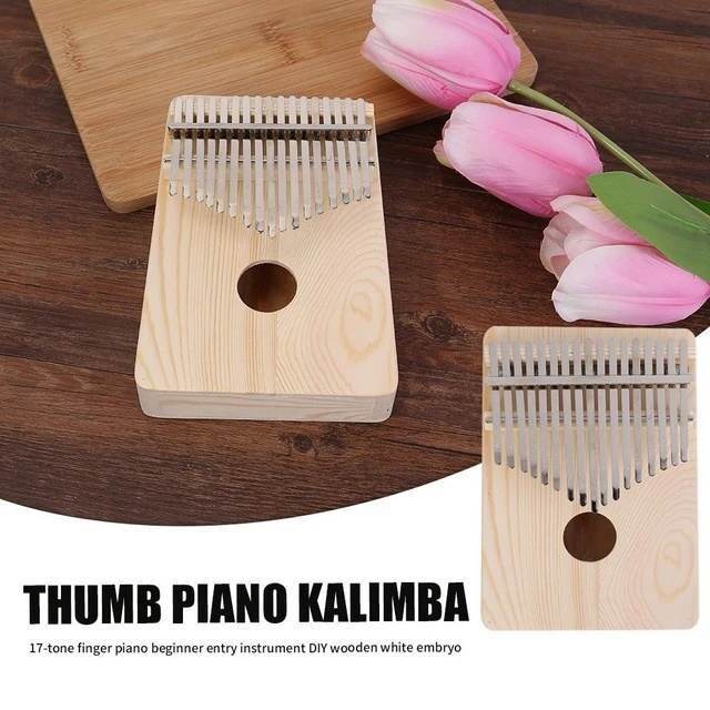 Kalimba Maple 17 Keys Thumb Piano and Tune Hammer, Portable Mahogany ...