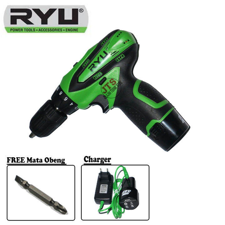 RYU Tekiro Mesin Cordless Drill RCD12V-1 Bor Batrai Bolak Balik 10mm ...