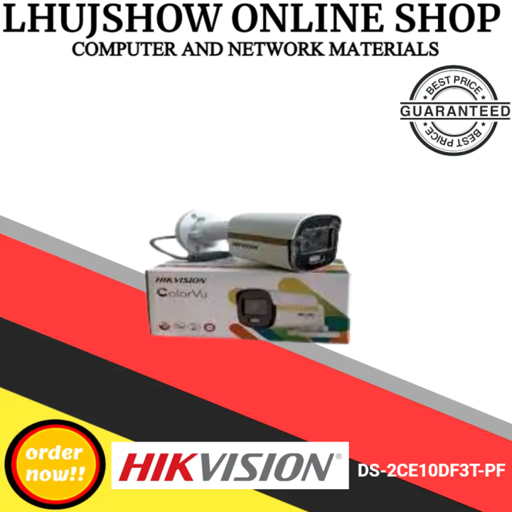 HIKVISION DS-2CE10DF3T-PFS 2.8mm Bullet Analog Camera 2mp Built-in-Mic Colorvu Night Vision CCTV ...