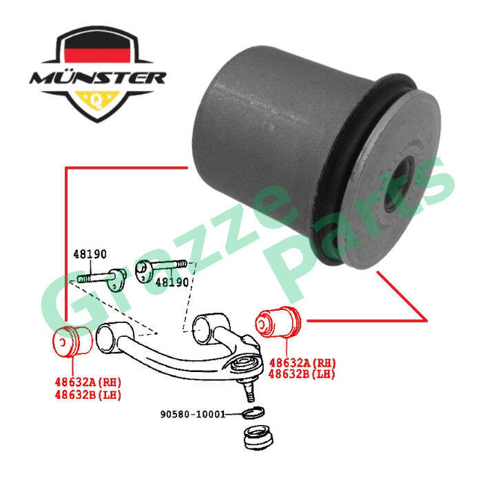 (1pc) Münster Front Upper Control Arm Bush 48632-60010 for Toyota Land ...