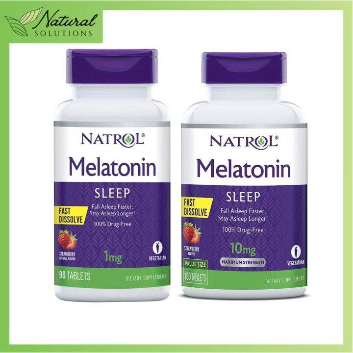 Natural Solutions Na trol Melatonin, Fast Dissolve, Strawberry, 1 mg ...