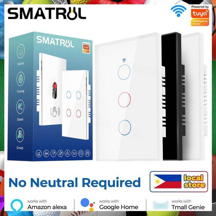 Smatrul Tuya wifi1/2/3 Gang Smart WiFi Light Switch Wall Touch Switch ... Smatrul Tuya wifi1/2/3 Gang Smart WiFi Light Switch Wall Touch Switch ...