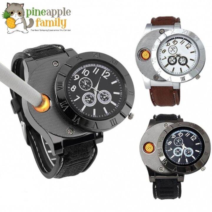 Men's Electronic Lighter Rechargeable Watch Fashion Chronograph Watch ...