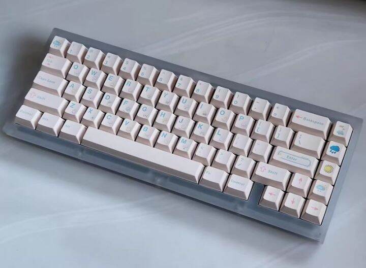 【Keycap Only】Weather Keycap Warm White Cherry Profile 145 Key PBT Dye ...