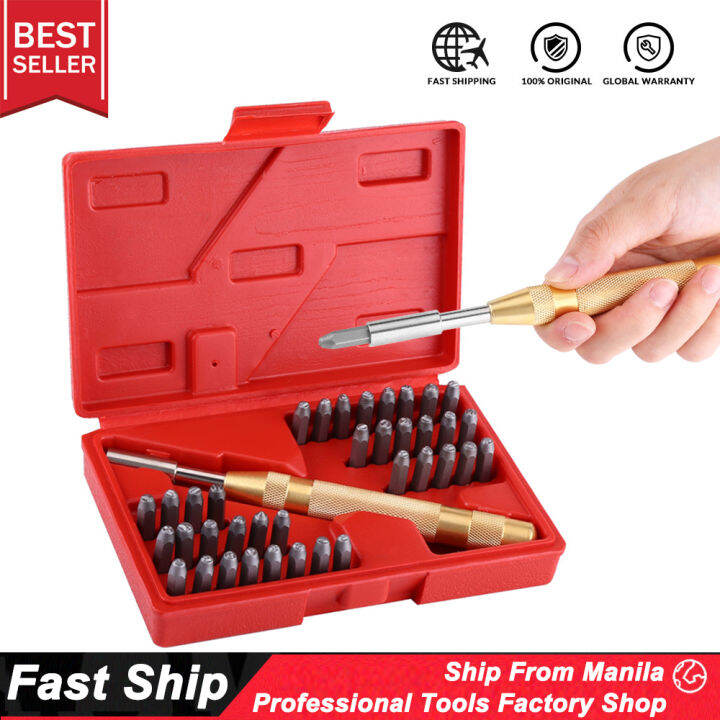 38pc Automatic Letter Number Stamping Metal Punch Stamp Set Tool Kit ...