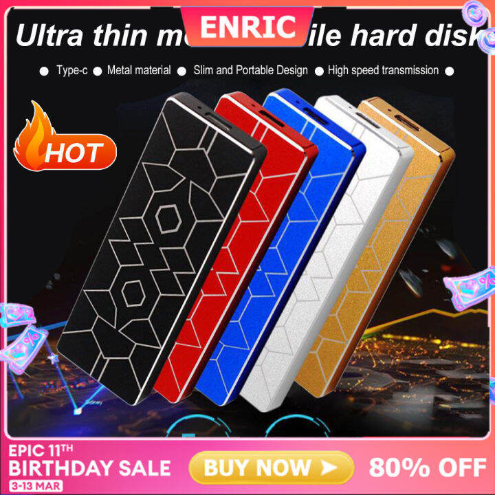 ENRIC Portable SSD 8TB/12TB/16TB/30TB SSD USB 3.1 Type C Ultra-light Solid State Drive Mini SSD ...