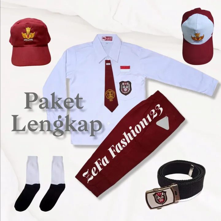 Seragam Sekolah SD Merah Putih Laki Lengkap Panjang | Lazada Indonesia