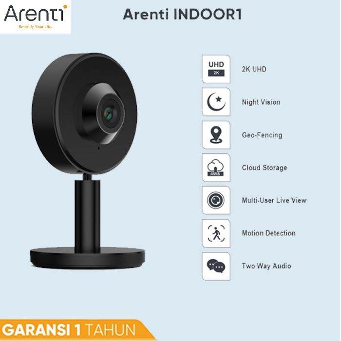 Arenti Indoor1 Kamera Cctv Rumah Anti Maling 2K Wifi Wireless Ip Camera Home Security Night ...
