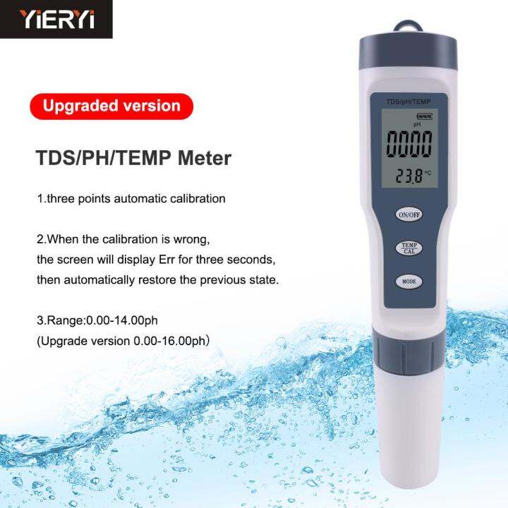 yieryi TDS Meter PH Meter Water Quality Tester with TDS PH EC ...