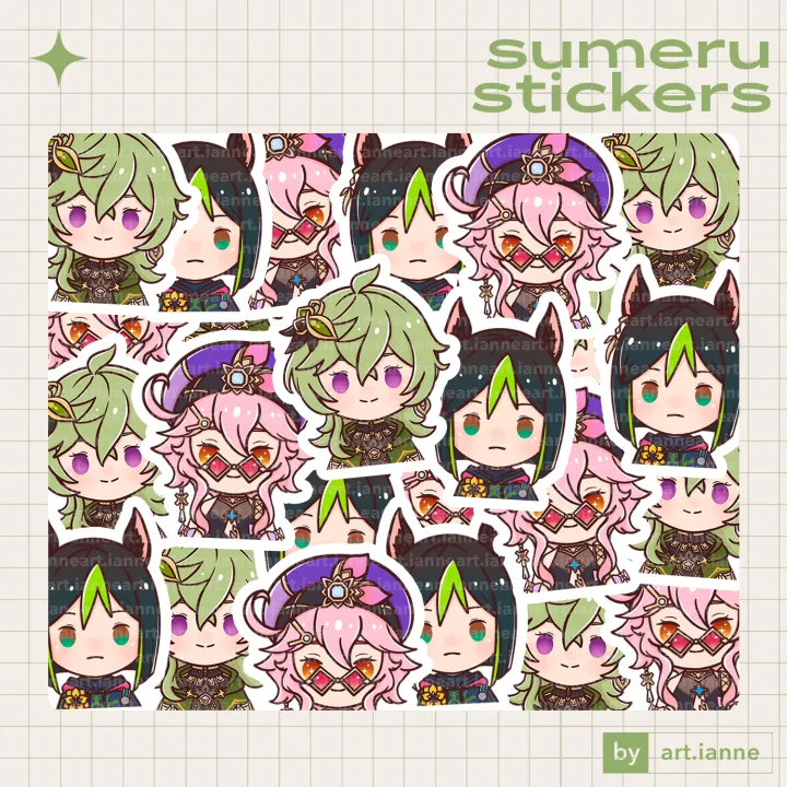 Genshin Impact Glitter Matte Vinyl Stickers - SUMERU by art.ianne ...