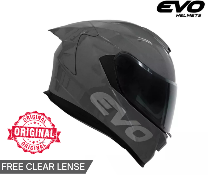 EVO GT PRO Full Face Mono Cool Gray Helmet | Lazada PH