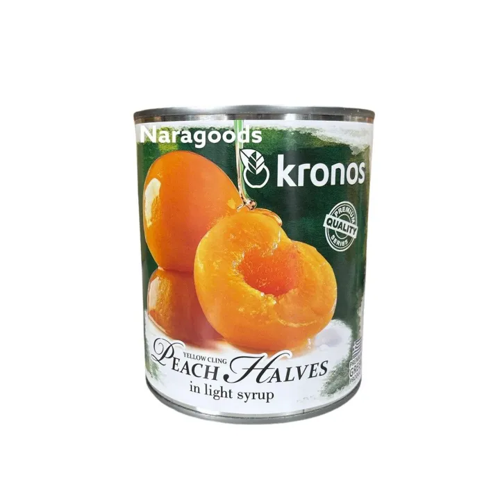 KRONOS PEACH HALVES IN in light syrup 820g / 3000g. ลูกพีชกระป๋องขนาด 820กรัมและ 3 กิโลกรัม ...