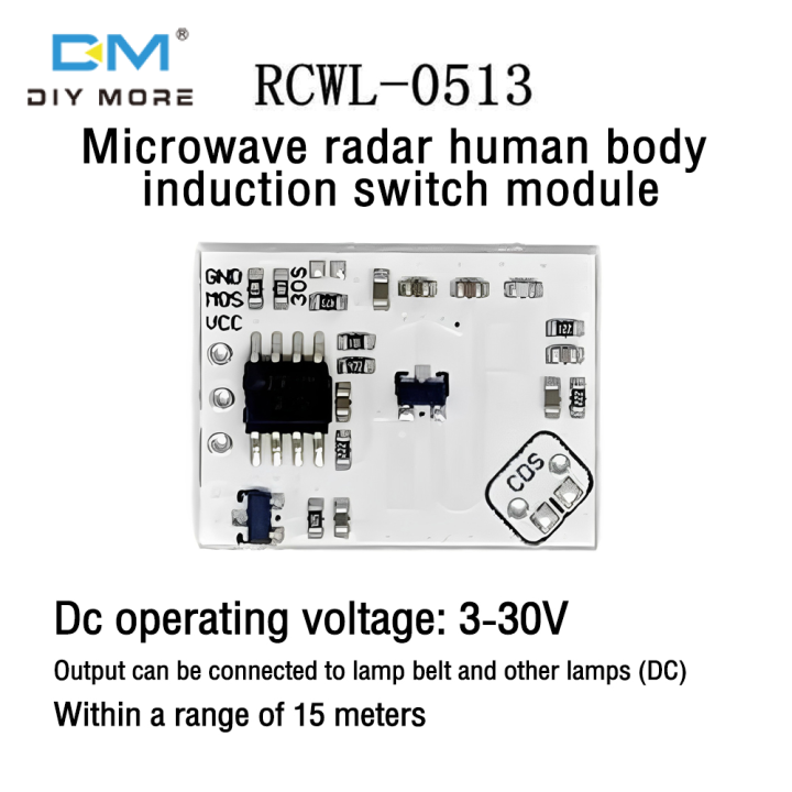 diymore โมดูลสวิตซ์ การเหนี่ยวนำโมดูลเซ็นเซอร์ร่างกายเซนเซอร์ตรวจจับมนุษย์เซ็นเซอร์เรดาร์ ...
