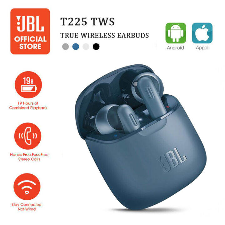 JBL T225 TWS True Wireless Bluetooth Earbuds JBL In-Ear Bluetooth Earbuds Built-in Microphone ...