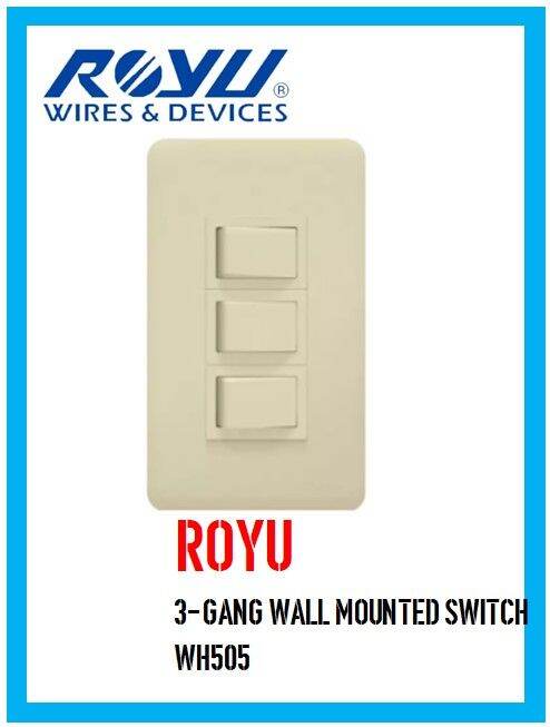 Royu 3-gang wall mounted switch | Lazada PH