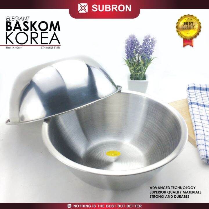 SUBRON Baskom Korea Kecil 14cm 16cm Kobokan Wadah Stainless Steel ...
