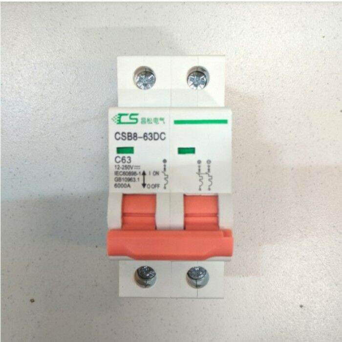 MCB DC C63 63A 2P CSB8-63DC Mini Circuit Breaker PV solar panel PLTS ...