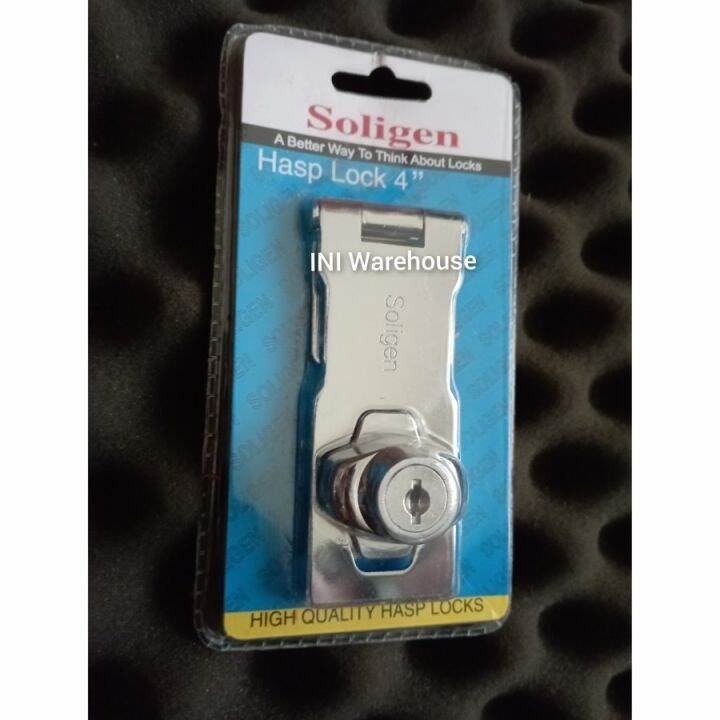 Soligen Hasp Lock Grendel Overpal Gerendel Kunci Pintu 4 Inch | Lazada ...