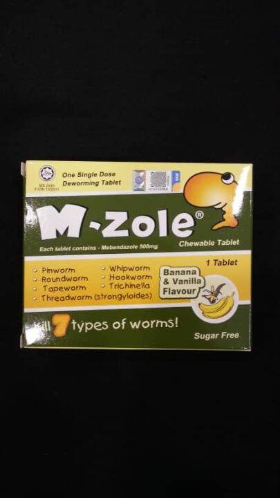 M-ZOLE / M ZOLE CHEWABLE TABLET Ubat Cacing Mebendazole 500mg 1S | Lazada