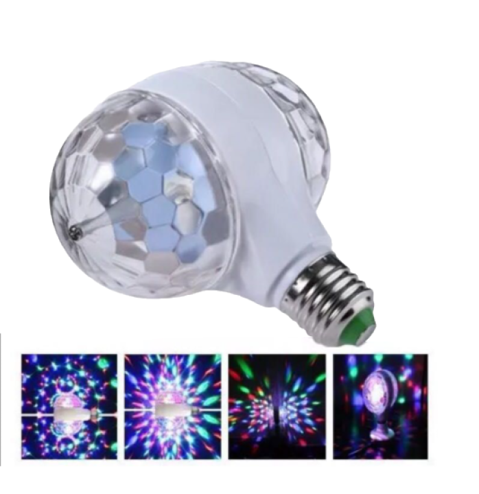 Unichoice 6W LED RGB Stage Light Bulb E27 Rotating For KTV Bar Disco ...