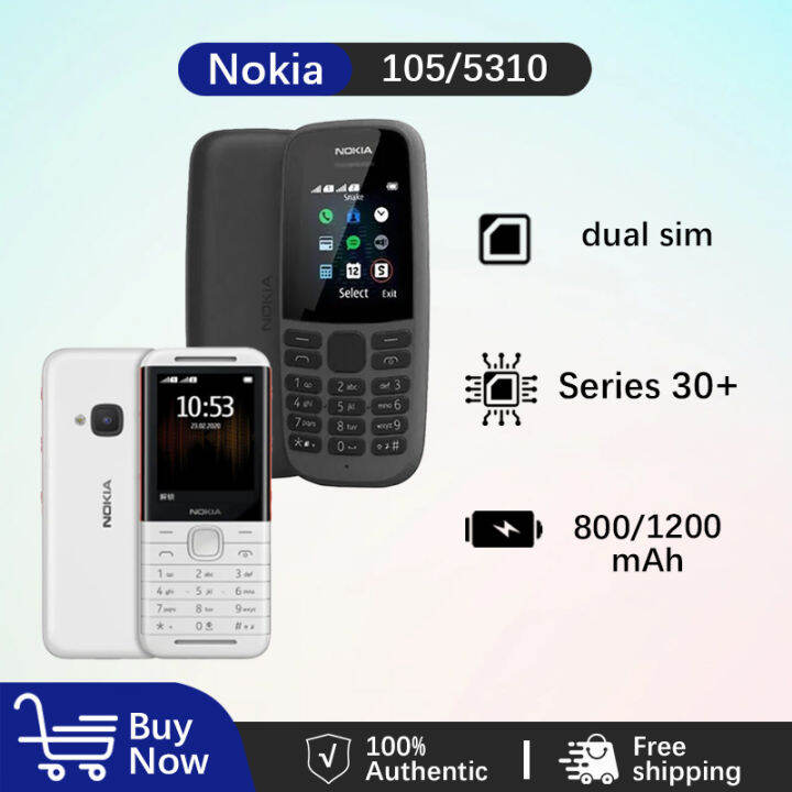 Nokia 105/5310 Dual SIM 800/1200 mAh Keypad Cellphone Phone 100% ...