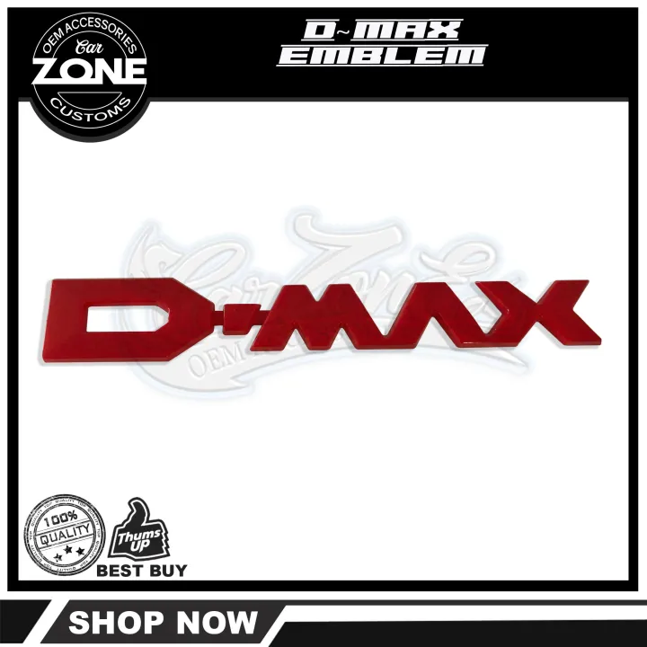 D-MAX word Rear Trunk Emblem / Side emblem for Isuzu D-Max (Red ...