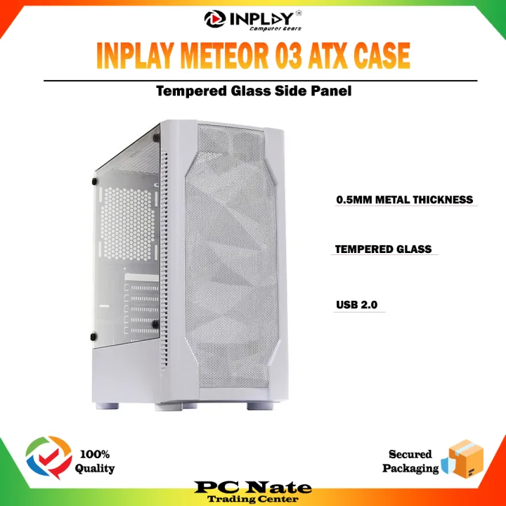 InPlay Meteor 03 Mid Tower Gaming Case White ATX, M-ATX, & M-ITX ...