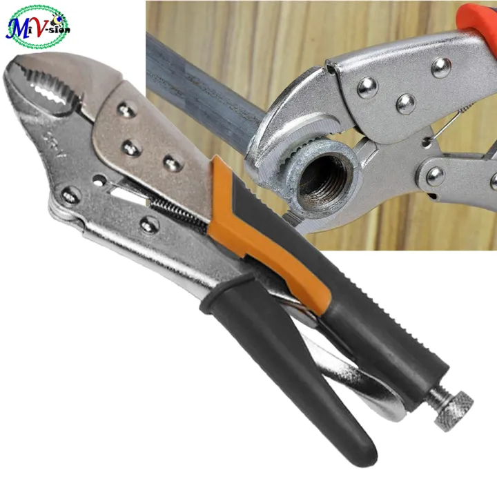 Heavy Duty Round Vise Grip Locking Pliers Curved Jaw With Rubber Handle ...