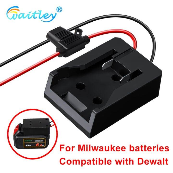 External Battery Adapter Converter Compatible With Dewalt And Milwaukee 18V Battery DIY Power ...