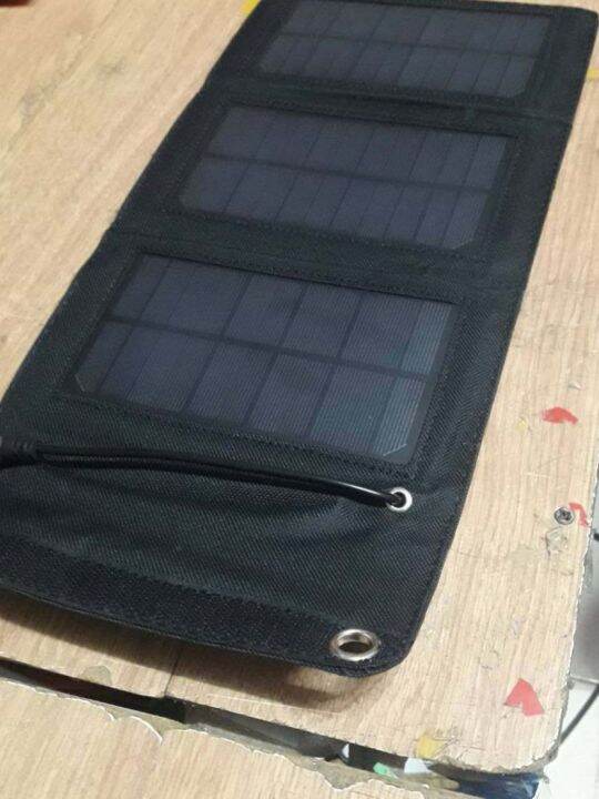 โซล่าเซลล์พับได้ ชาร์จโทรศัพท์มือถือ สำหรับเดินทาง แค็มปิ้ง | Lazada.co.th