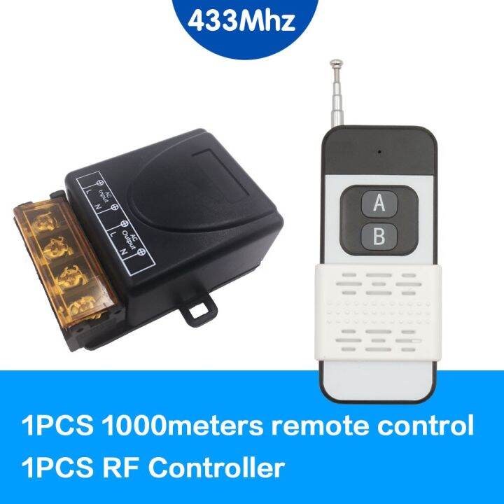 RF 433Mhz Transmitter 1000 Long-Distance Remote Control AC110V 220V 1Ch ...