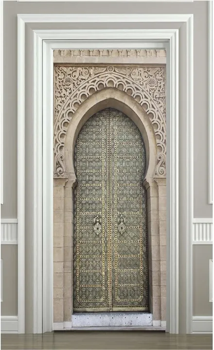 Traditional Door Mural Arab Arch, Peel and Stciker Door wall sticker ...