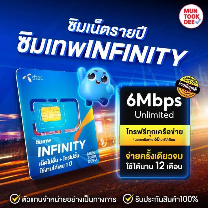 ( ซิมเน็ตไม่อั้น ไม่ลดสปีด ) ซิมเทพ infinity ซิมเทพดีแทค 6mbps คงที่ ไม่อั้น ไม่ลดสปีด 1ปี โทร ...