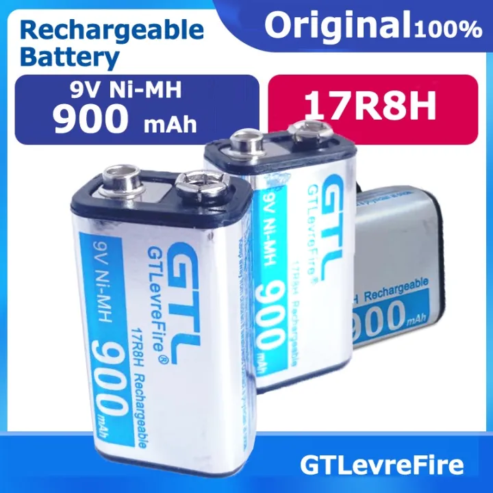 Rechargeable Battery 9V Ni-MH 900mAh High Capacity 9 Volts Original ...