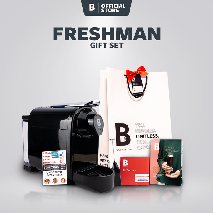 B Coffee Co. Freshman Starter Gift Set - Freshman Machine, Discovery Selection 9 Coffee Capsules ...