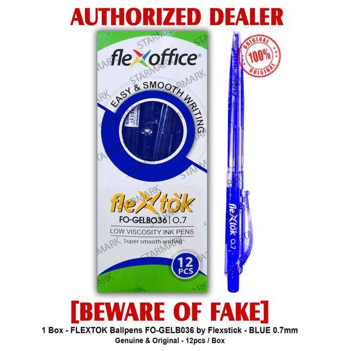 Flextok Ballpen Ballpens BLACK BLUE RED 0.7mm 0.5mm Retractable by Flexstick Flexoffice Flex ...