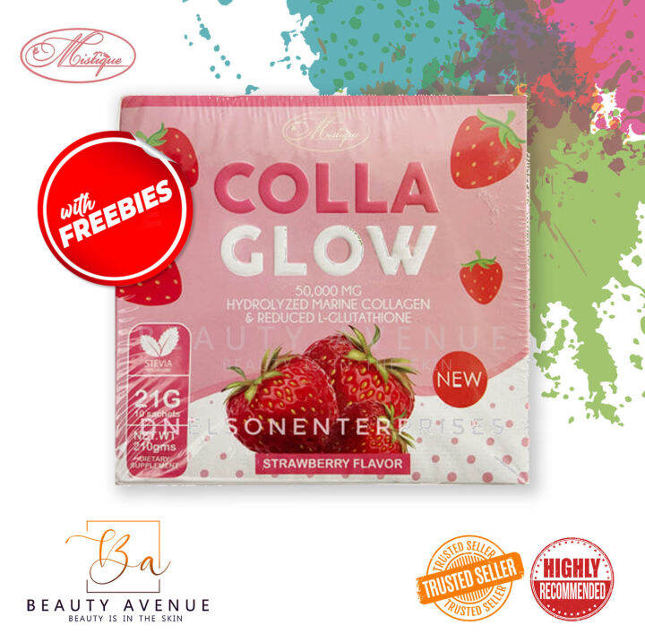 Colla Glow Collagen and Gluta Drink Strawberry Mistique (with freebies ...
