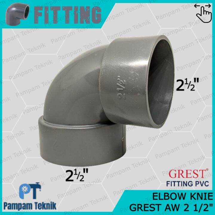 Keni L Knie Elbow Knee 2 1/2" inch AW GREST - FITTING PIPA PVC 2 1/2 inci | Lazada Indonesia