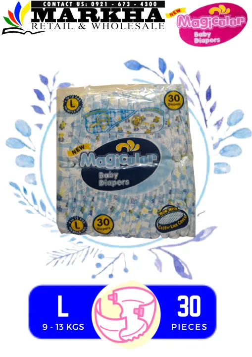 MAGIC COLOR CHECKERED LARGE DIAPER x30pcs | Lazada PH